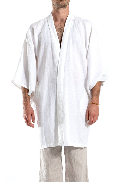 2342 A White Linen Kimono – Venissac
